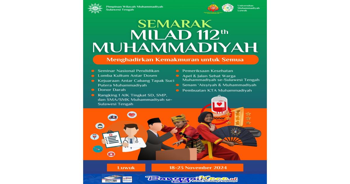 Beragam Kegiatan Bakal Meriahkan Milad ke-112 Muhammadiyah se-Sulteng di Banggai, Ada Seminar ...