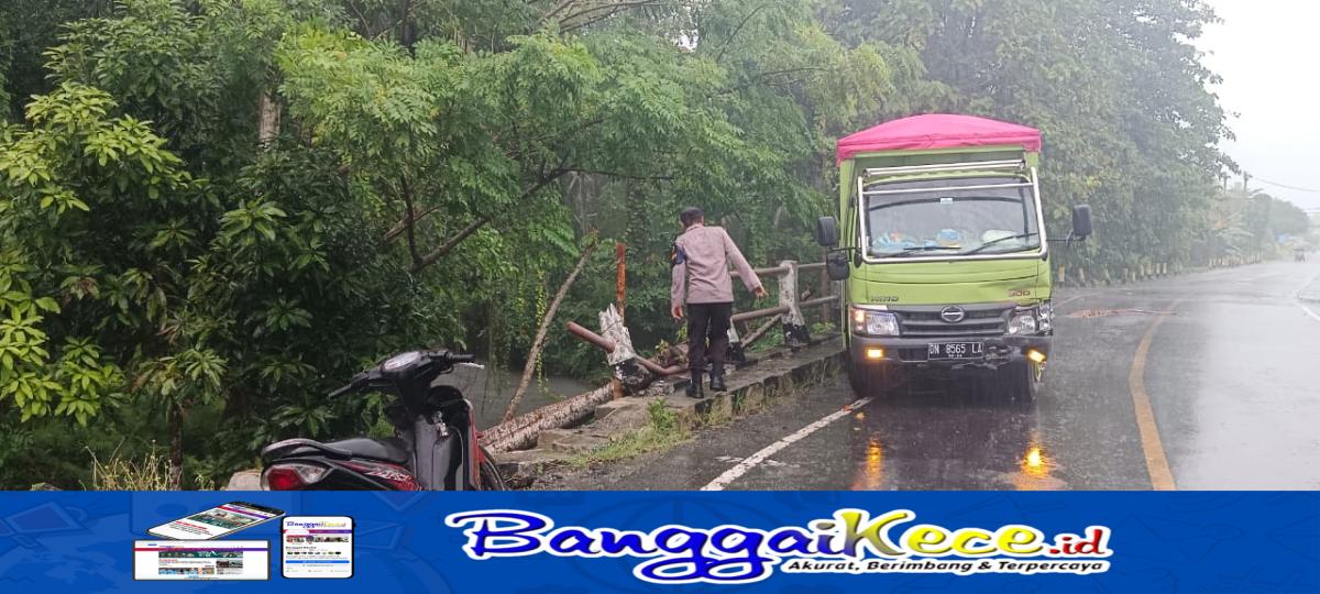Truk Ekspedisi Kecelakaan Tabrak Jembatan di Bunta, Diduga Akibat Jalan Licin – Banggai Kece